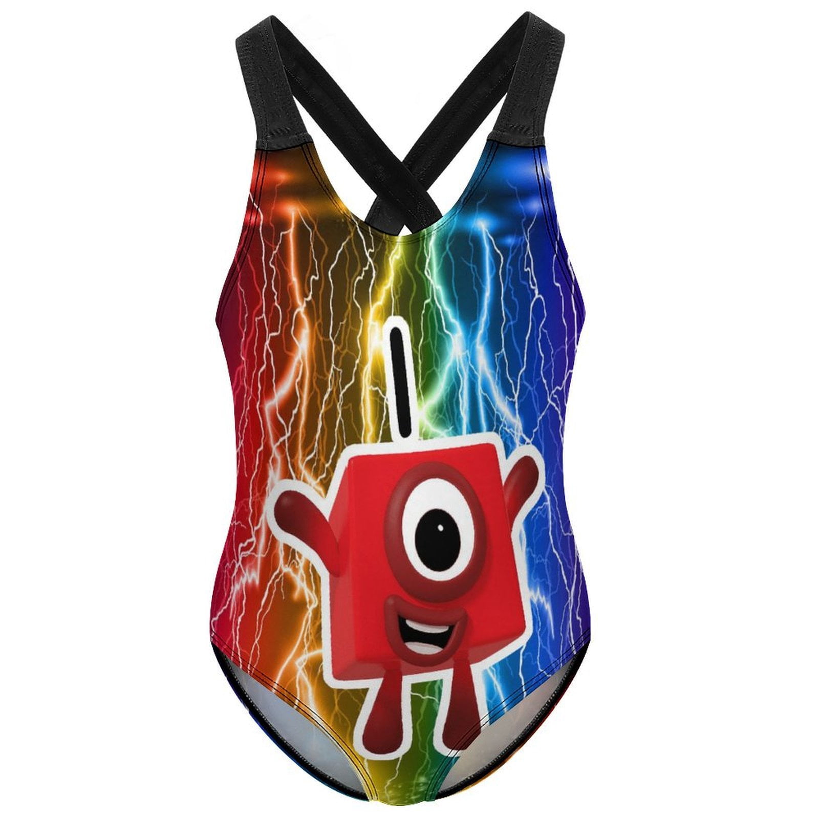 Girls Number Cartoon Show Block (55) One Piece Swimsuits Bathing Suits ...