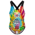 Girls Number Cartoon Show Block One Piece Swimsuits Bathing Suits Cross ...