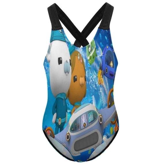 Girls Octo-Naut One Piece Swimsuits Bathing Suits Cross Back Swimwear ...