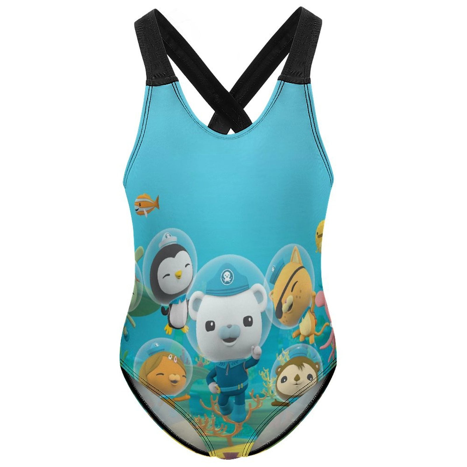 Girls Octonauts One Piece Swimsuits Bathing Suit for Kids Cross Straps ...