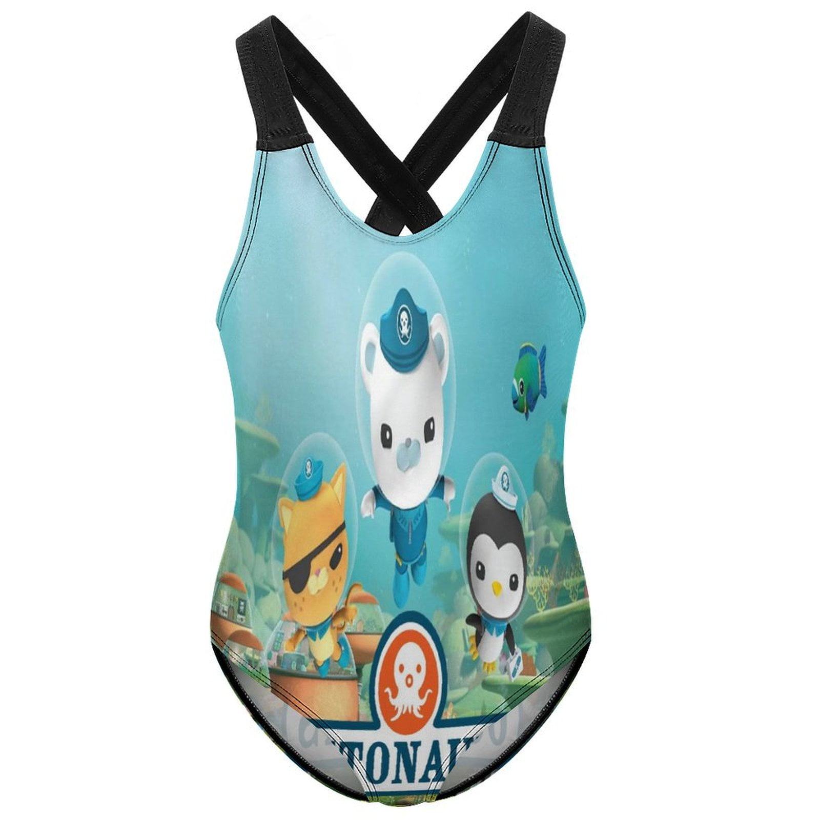 Girls Octonauts One Piece Swimsuits Bathing Suit for Kids Cross Straps ...
