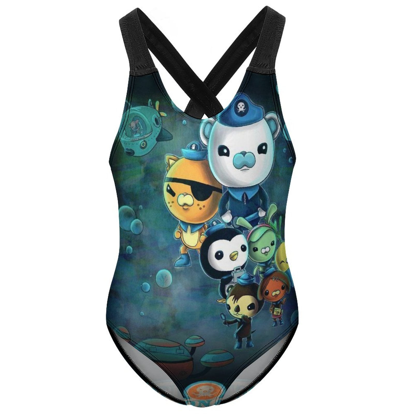 Girls Octonauts One Piece Swimsuits Bathing Suit for Kids Cross Straps ...