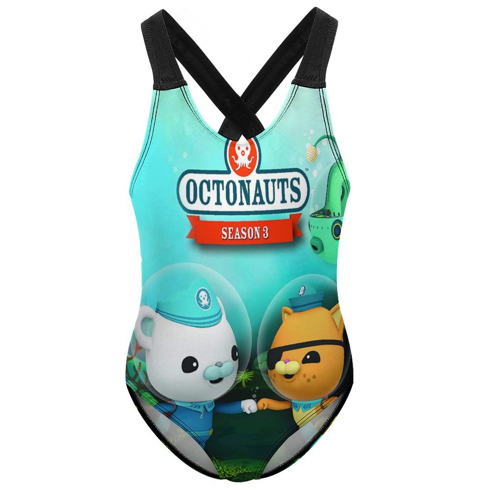 Girls Octonauts One Piece Swimsuits Bathing Suit for Kids Cross Straps ...