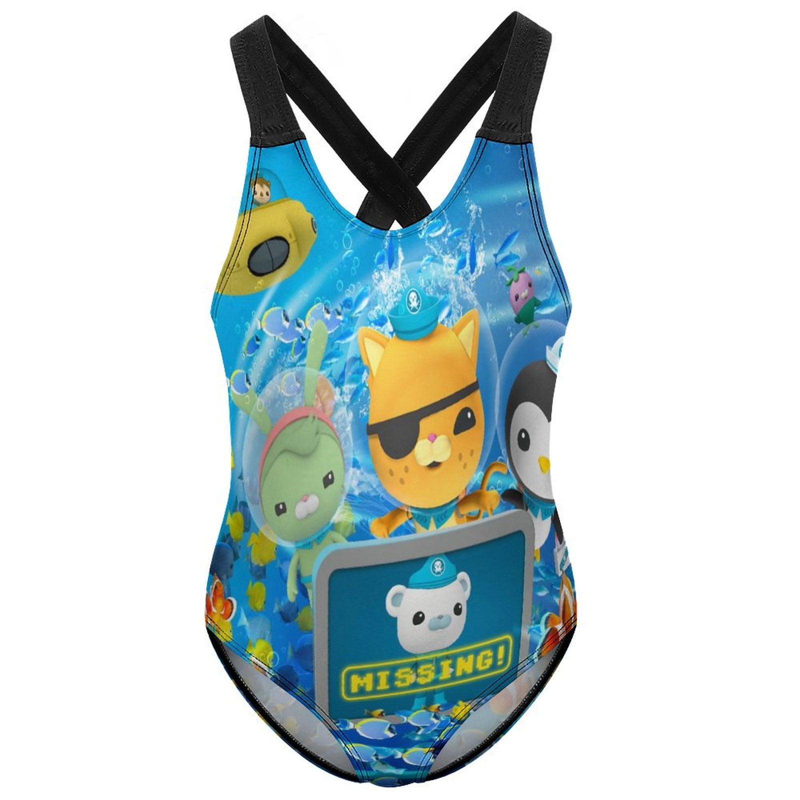 Girls Octonauts One Piece Swimsuits Bathing Suit for Kids Cross Straps ...