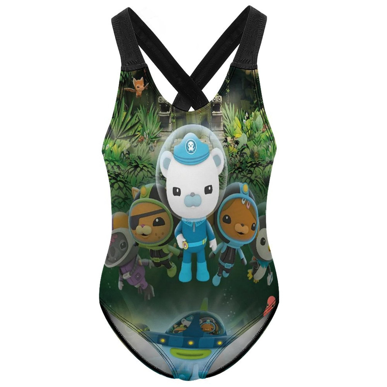 Girls Octonauts One Piece Swimsuits Bathing Suit for Kids Cross Straps ...