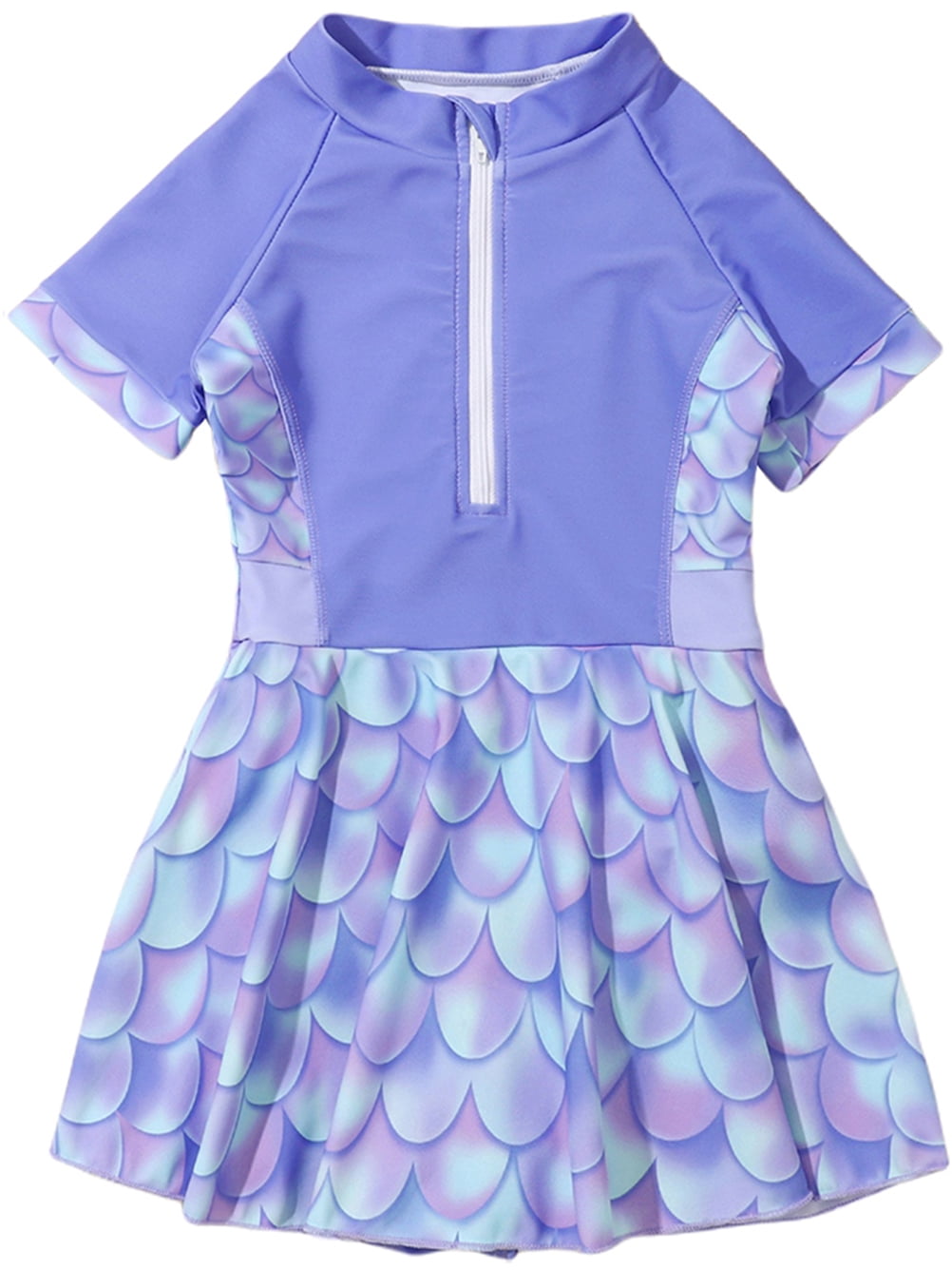 Girls One Piece Mermaid Swimsuit Bathing Suit Beach Princess Swim Dress ...