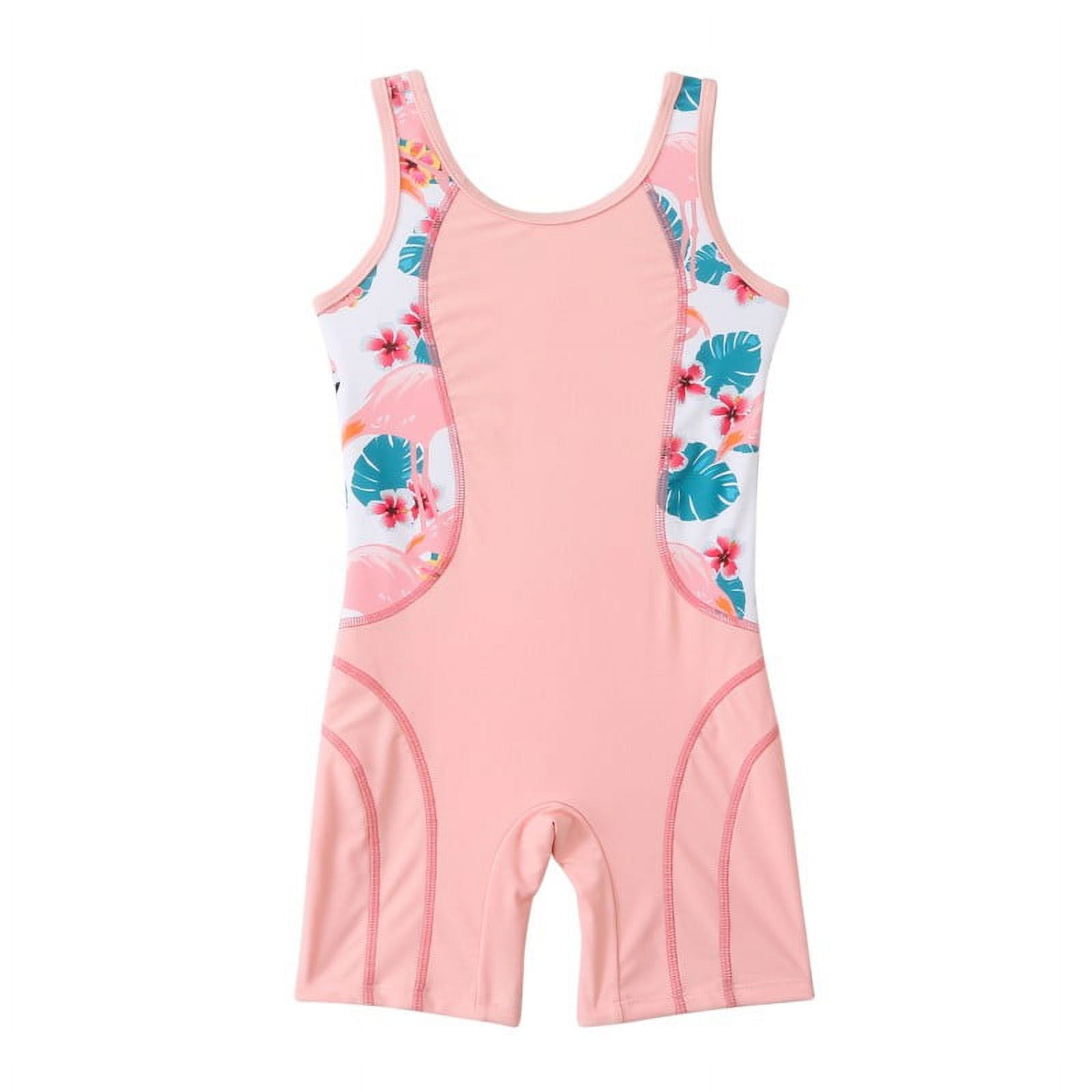 Girls One Piece Rash Guard Swimsuit Kid Water Sport Short Swimsuit ...