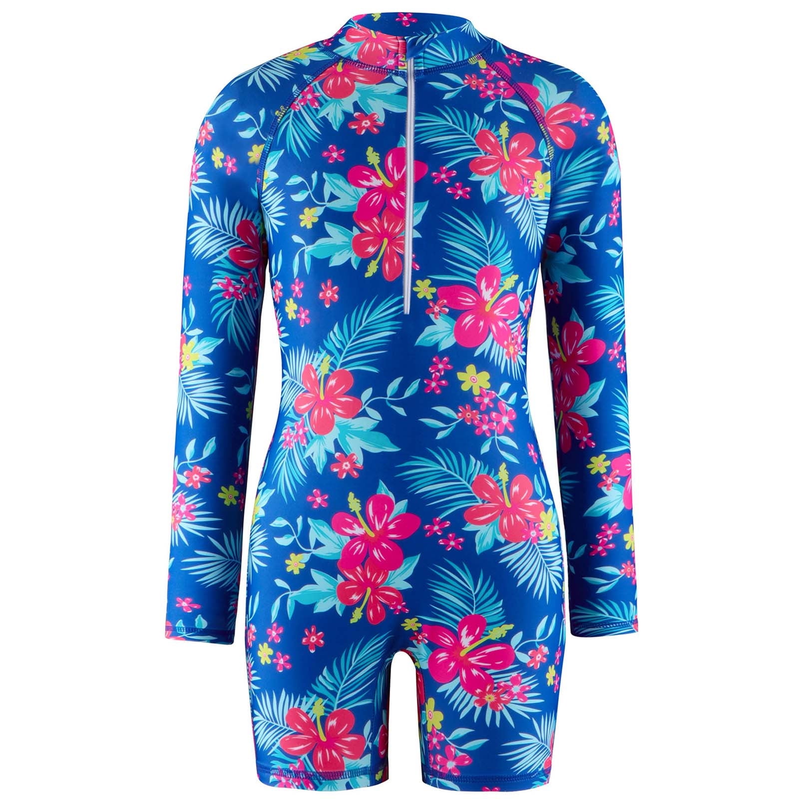 Girls One Piece Rash Guard Swimsuit Kid Water Sport Short Swimsuit UPF ...