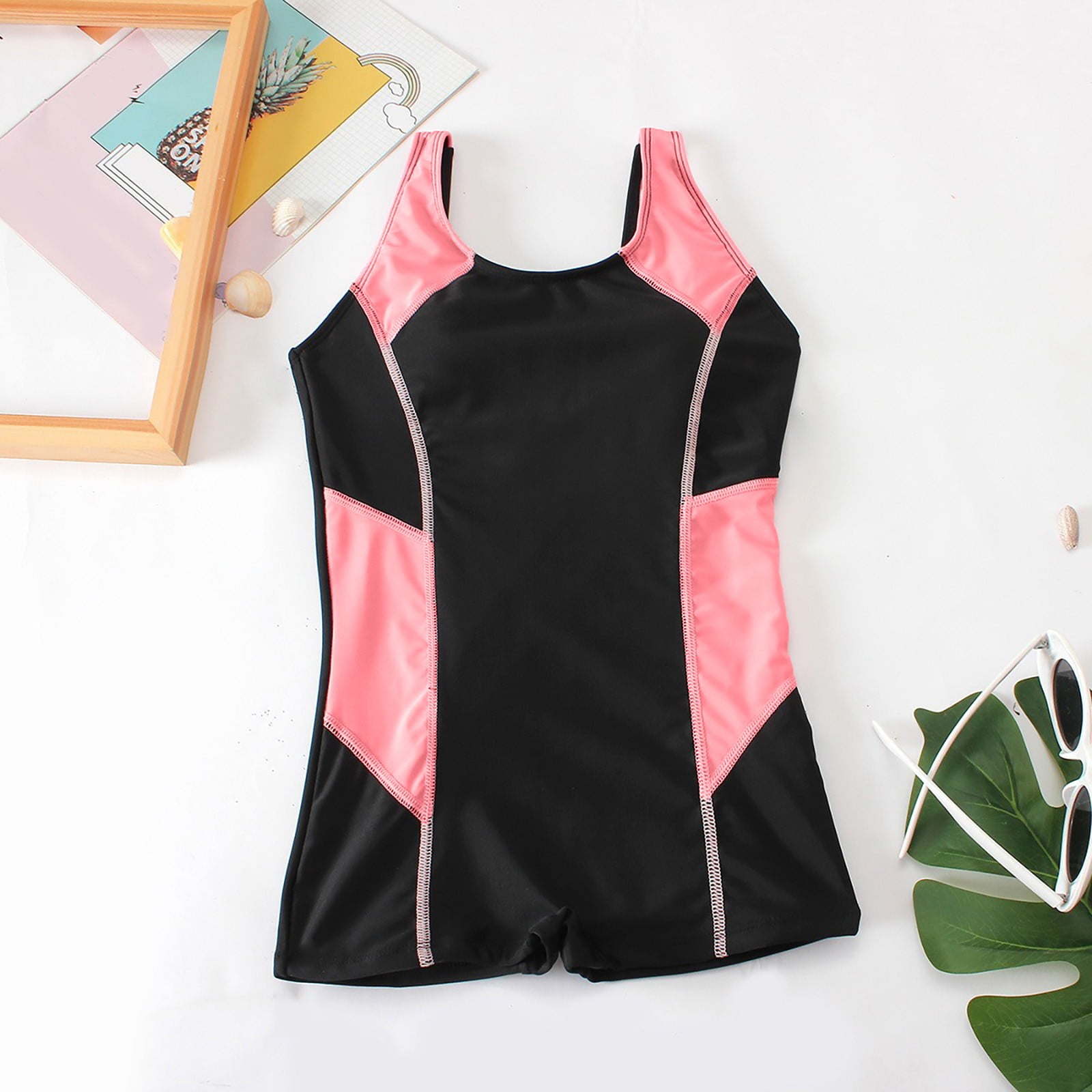 Girls One Piece Swimsuit Colorful Bathing Suits Cute Kids Princess ...