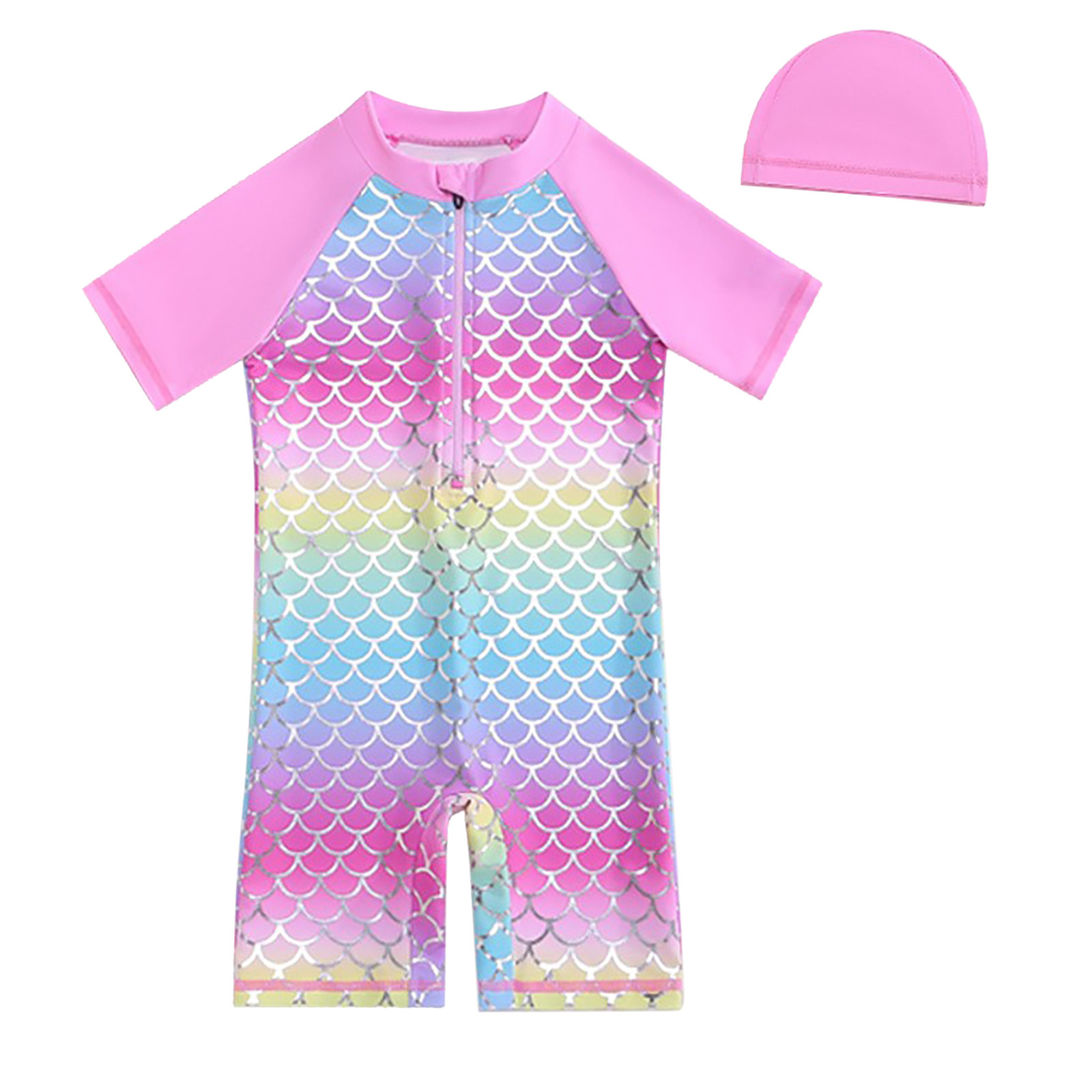 Girls One Piece Swimsuit Colorful Mermaid Children's Swimsuit Girls ...