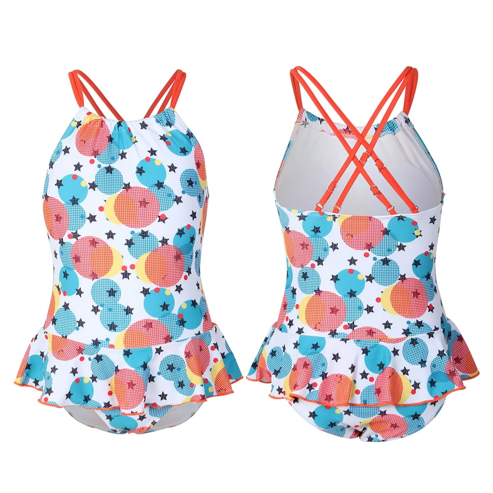 Girls One Piece Swimsuit Hawaiian Swimwear Summer Beach Sport Bathing ...