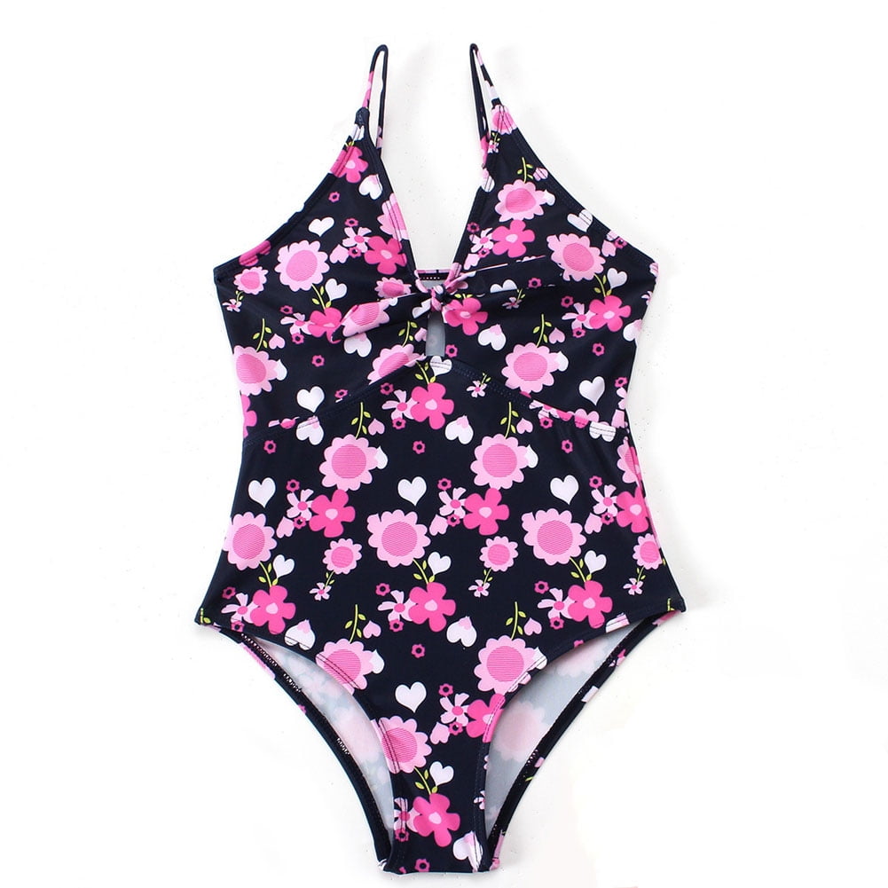 Girls One Piece Swimsuit Hawaiian Swimwear Summer Beach Sport Bathing ...