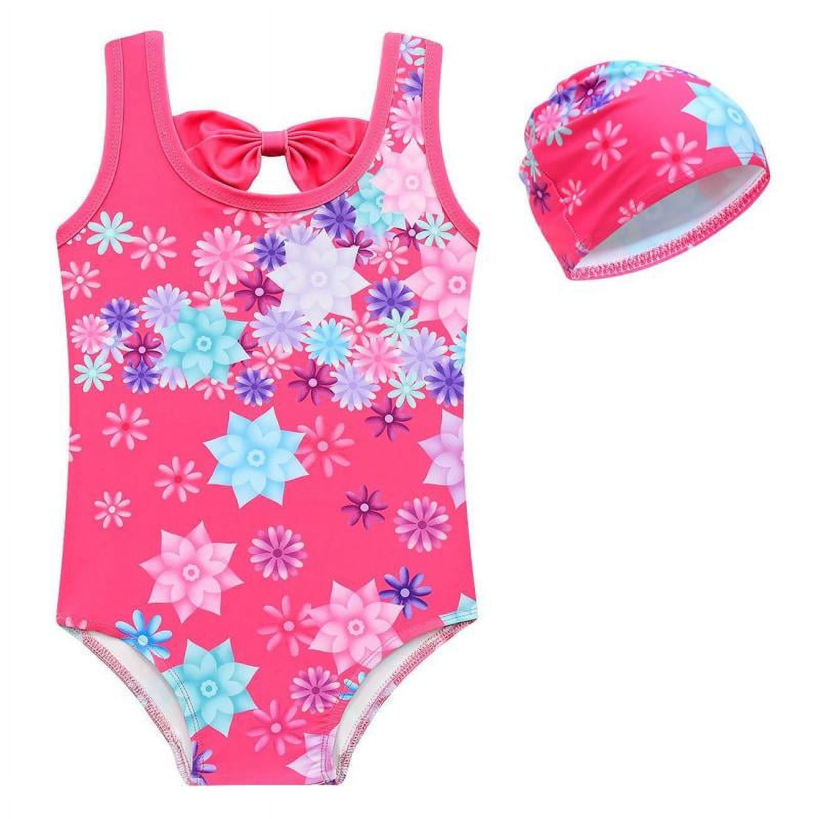 Girls One Piece Swimsuit Isabella Encanto Kids Beach Swimwear +Cap ...