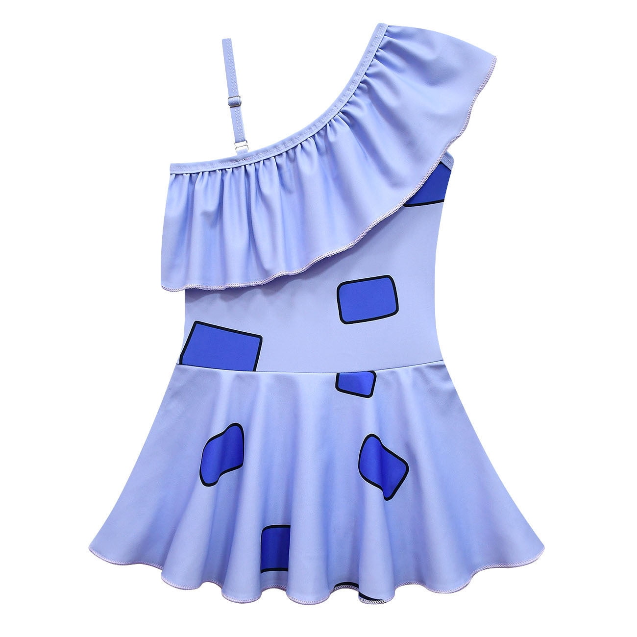 Girls One-Piece Swimsuit Summer One Shoulder Tankini Beachwear Swimwear ...