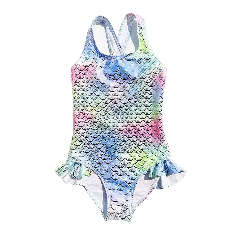 Girls One Piece Swimsuits Bathing Suits for Kids Girls Cross Back ...