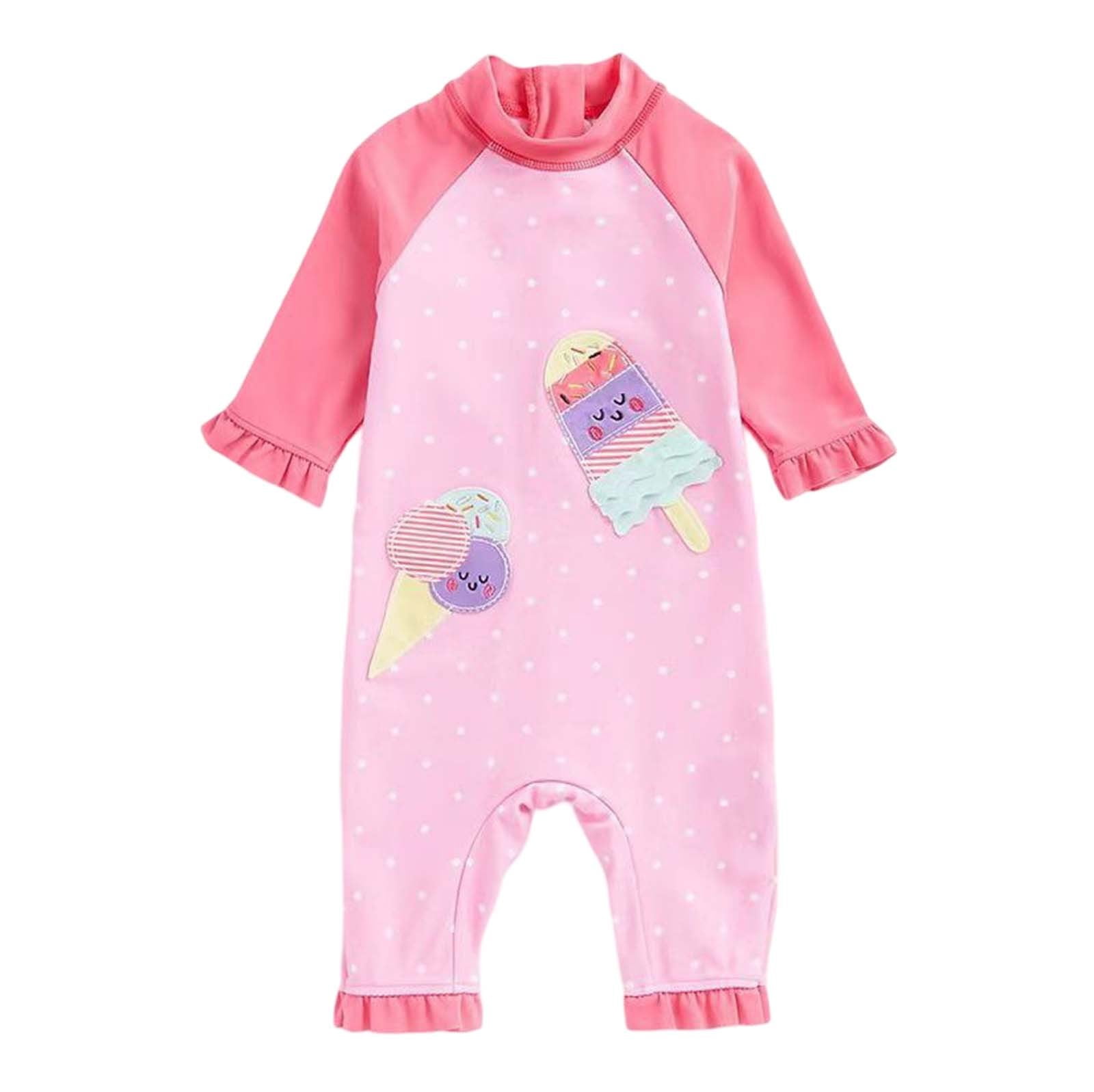 Girls One Piece Swimsuits Beach Pool Summer Comfortable Long Sleeve ...