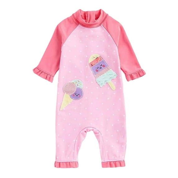 Girls One Piece Swimsuits Beach Pool Summer Comfortable Long Sleeve ...