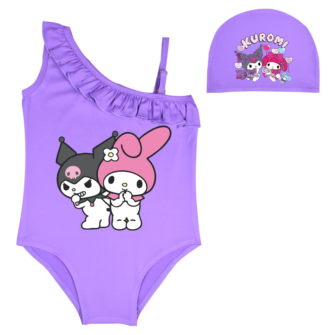 Girls One Piece Swimsuits Cute Ruffle Bathing Suit Quick Dry Beach ...