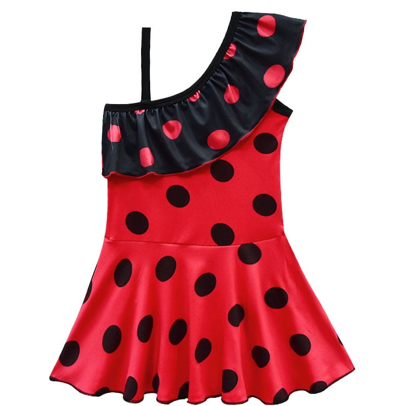 Girls One Piece Swimsuits One Shoulder Ruffle Bathing Suit Swimwear for ...