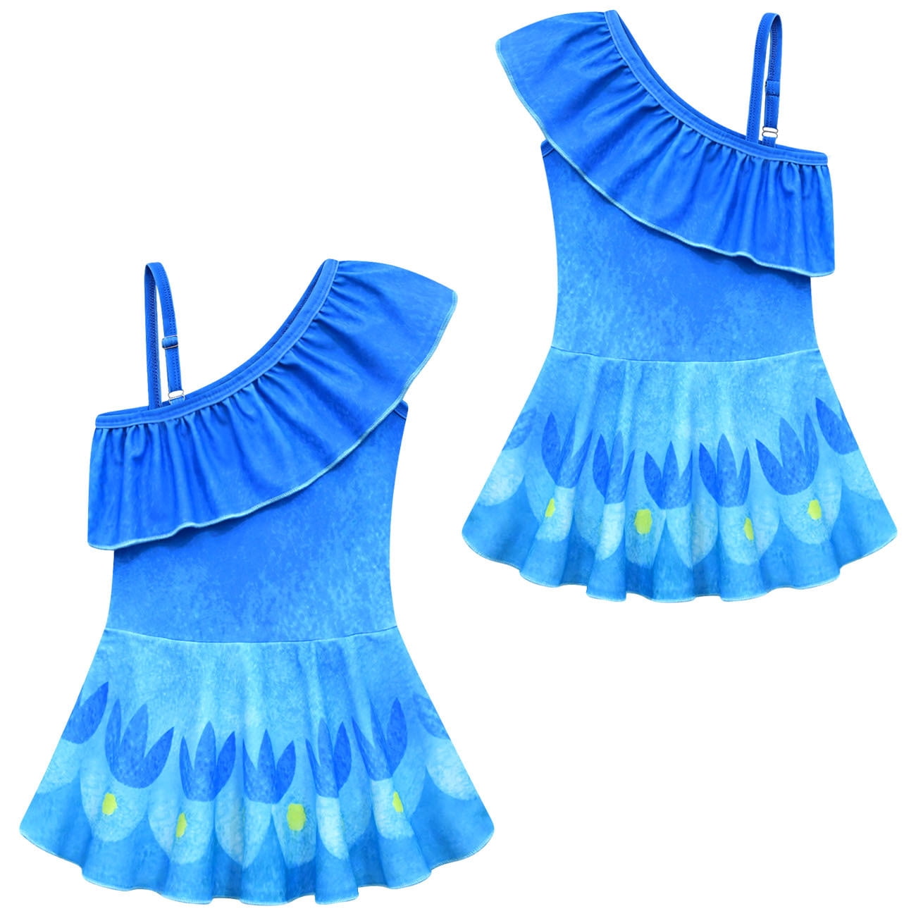 Girls One Piece Swimsuits Trolls One Shoulder Beach Party Bathing ...