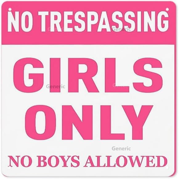 Girls Only Sign No Trespassing Girls Only No Boys Allowed Preppy Stuff ...