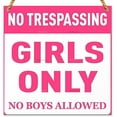 Girls Only Sign - No Trespassing Girls Only No Boys Allowed - Preppy ...
