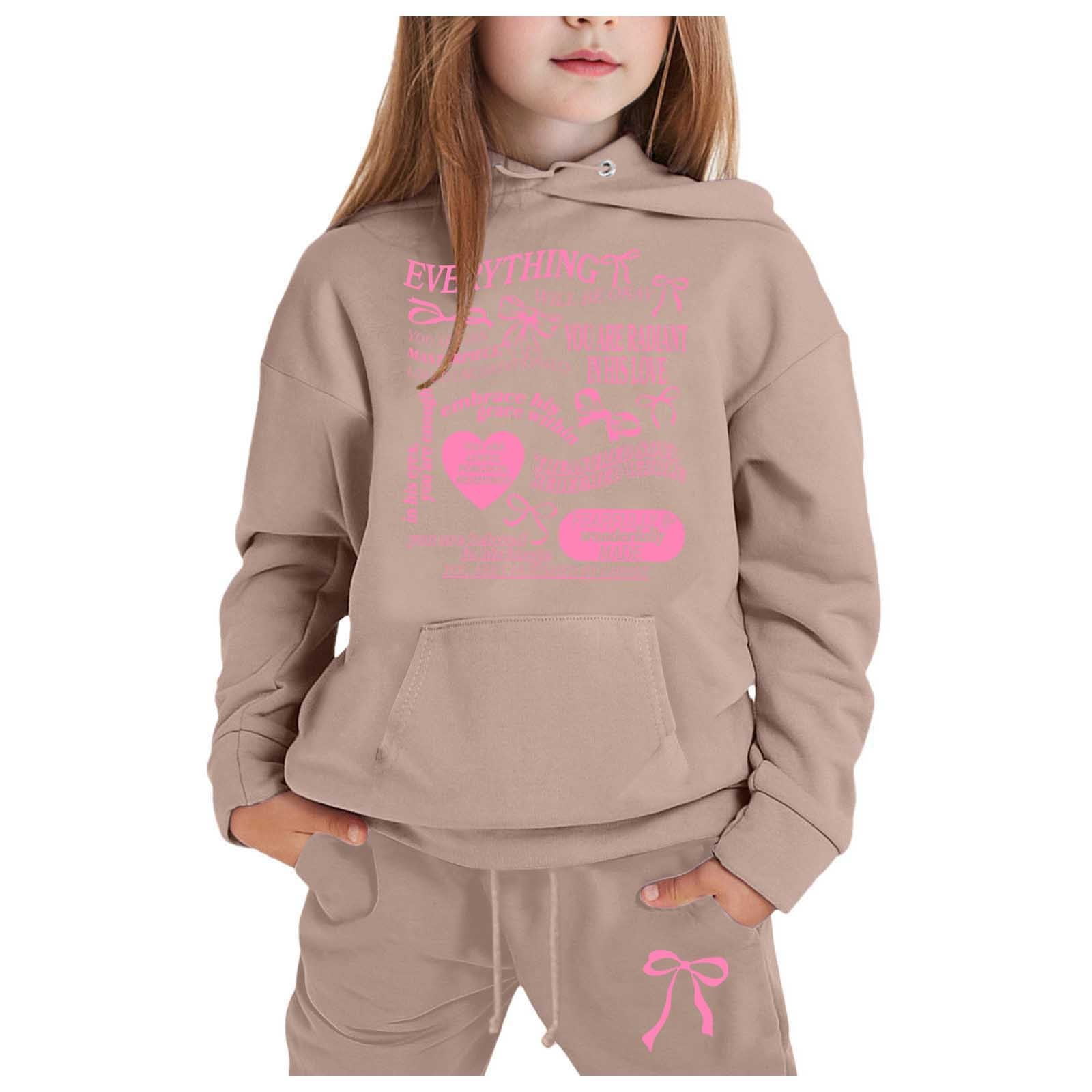 Girls Outfit Sets Toddler Boy Girl Long Sleeve Cute Pink Ribbon Warm ...
