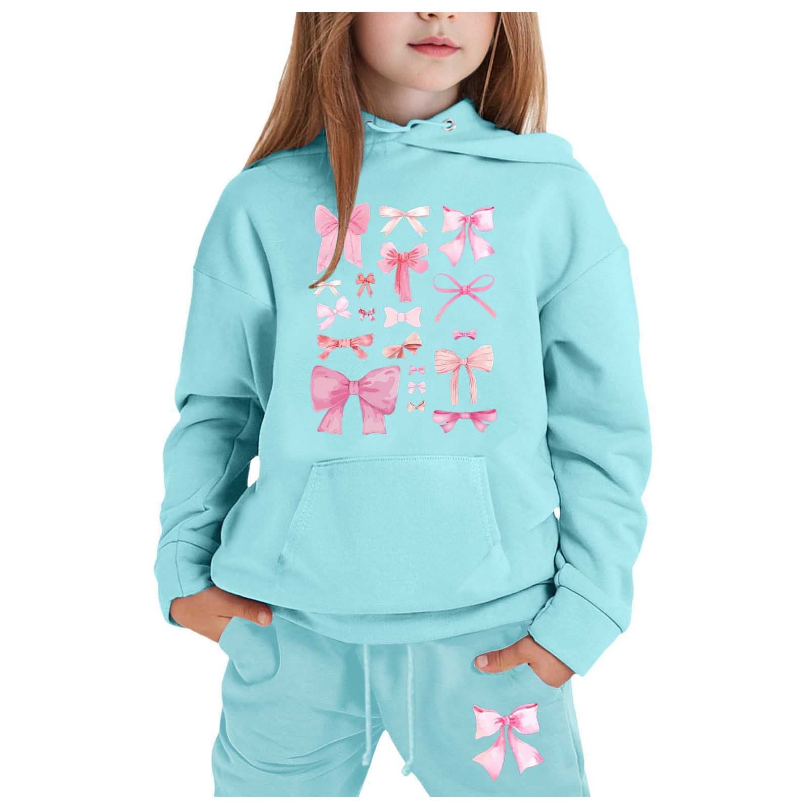 Girls Outfit Sets Toddler Boy Girl Long Sleeve Cute Pink Ribbon Warm ...