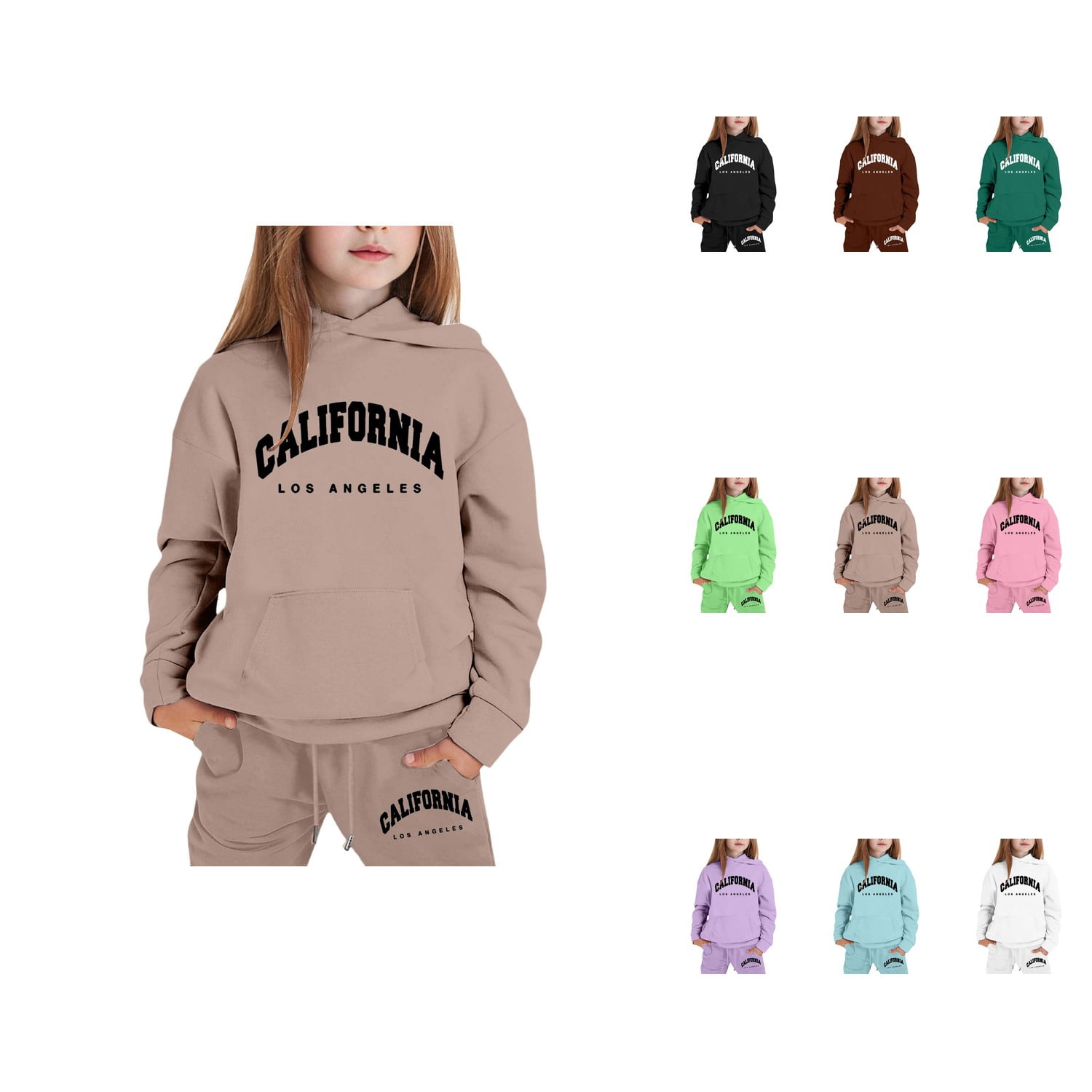 Girls Outfits Hoodies, California Letter Print Sweatshirt Stylish and ...