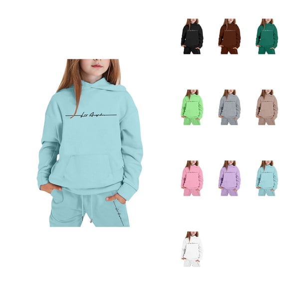 Girls Outfits Hoodies Letter Print Sweatshirt Stylish Comfortable 2 ...