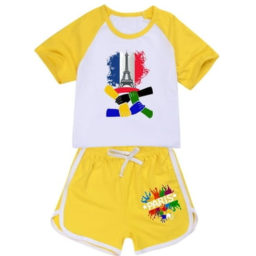 Baby Boys Girls Outfits Cartoon Print Short Sleeve Tops Printed Shorts ...