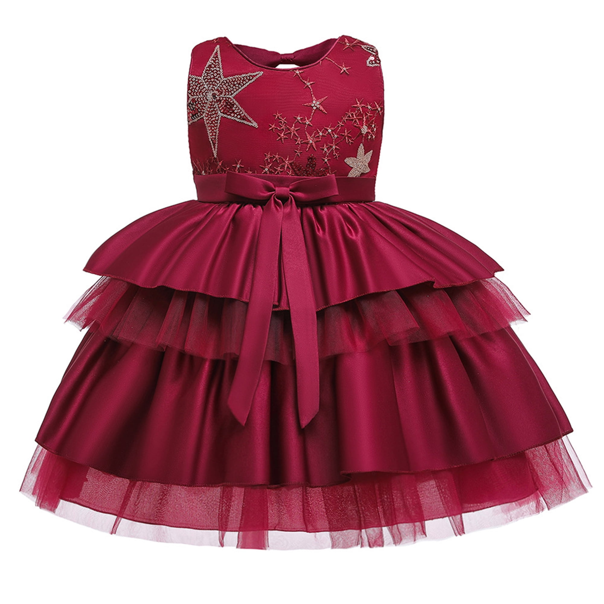 Girls Pageant Ball Gown Flower Girl Dress Kids Wedding Party Dresses ...