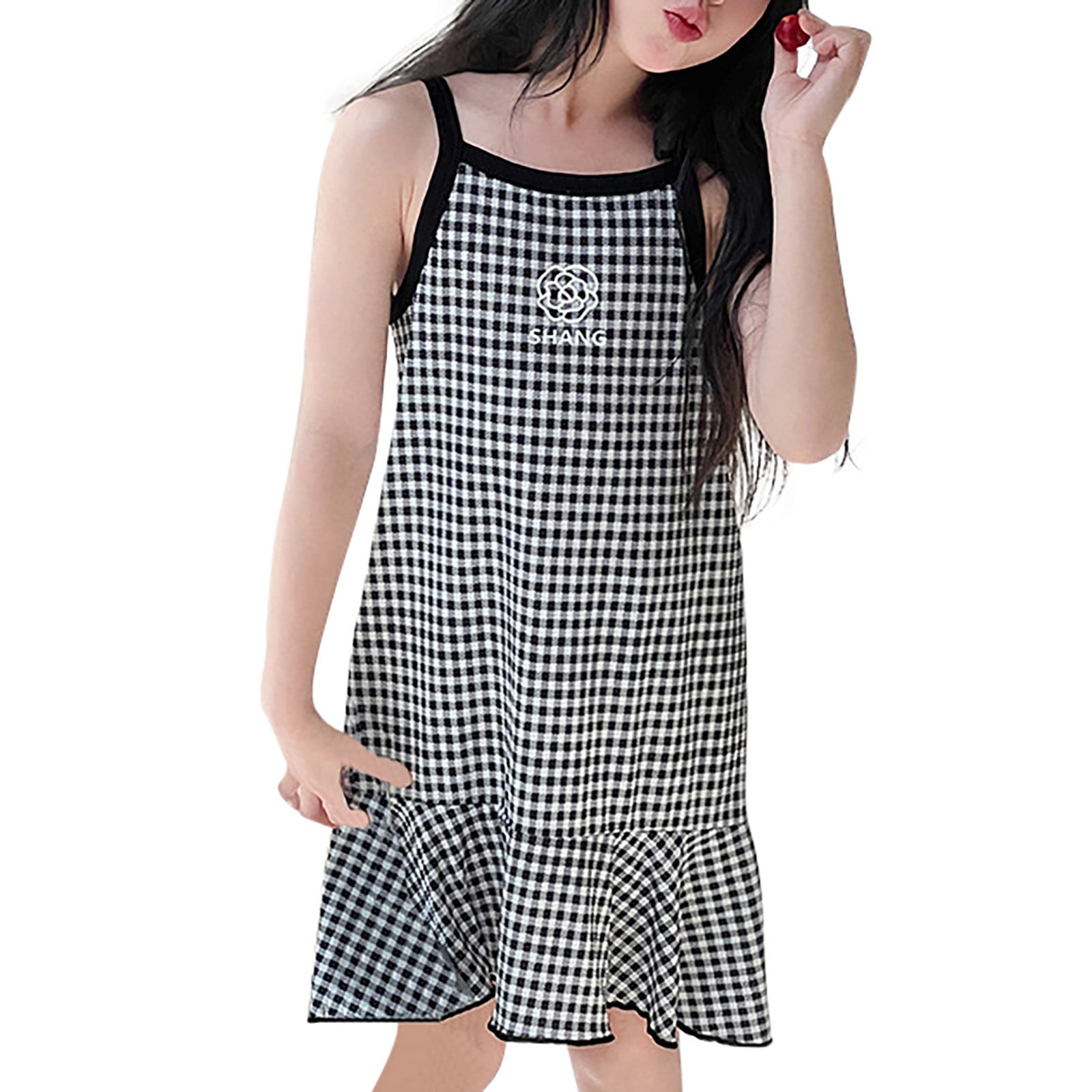 Girls Pajama Dress Size 10-12 Spaghetti Strap Nightdress Girls ...