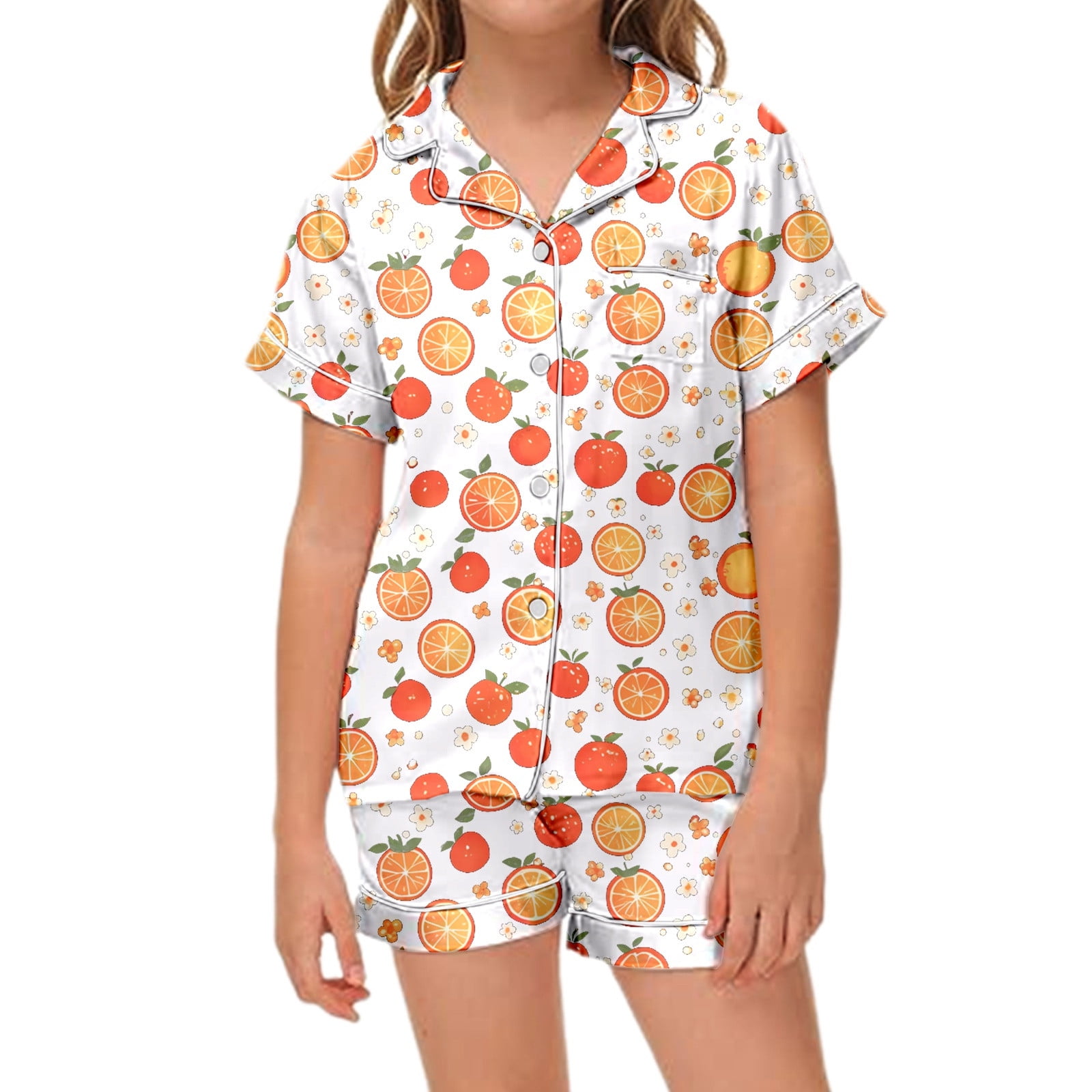 Girls Pajama Set Cute Print Girls Button Down Pajamas Set Girls ...