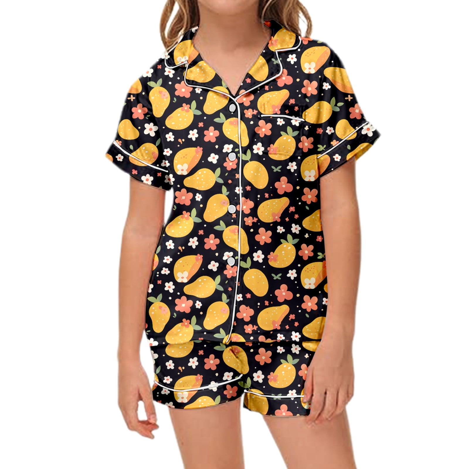 Girls' Pajama Sets Cute Girls Button Down Pajamas Set Girls' Fashion ...