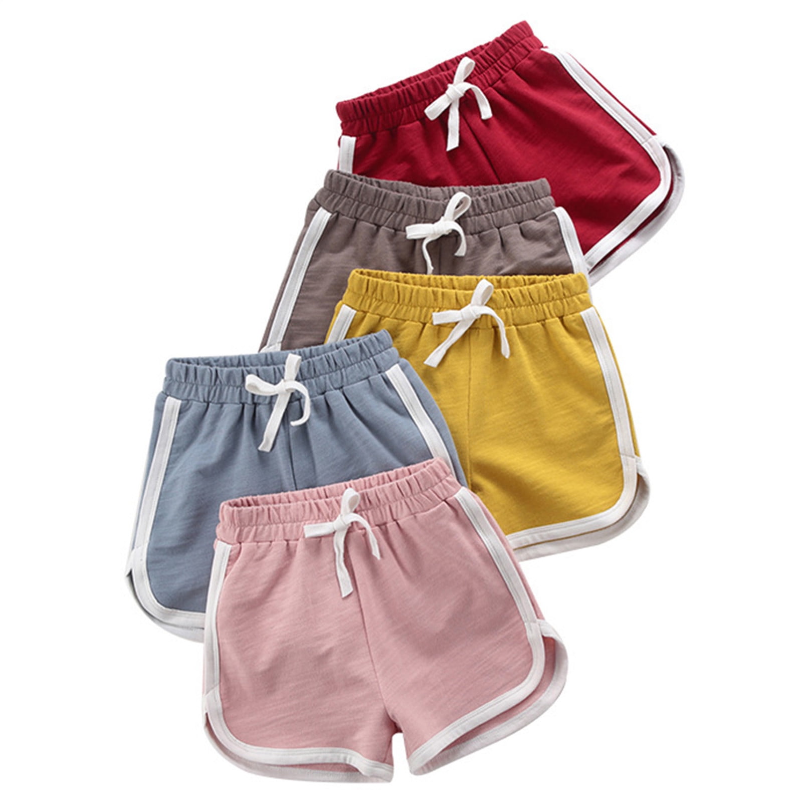 Girls Pajama Shorts Summer Cotton Lounge Shorts Elastic Waist Solid ...