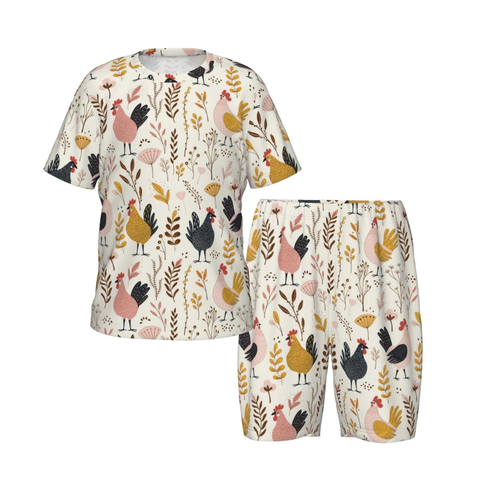Girls Pajamas Cartoon Chickens Toddler Boy Girl 2 Piece Pajamas, Short ...