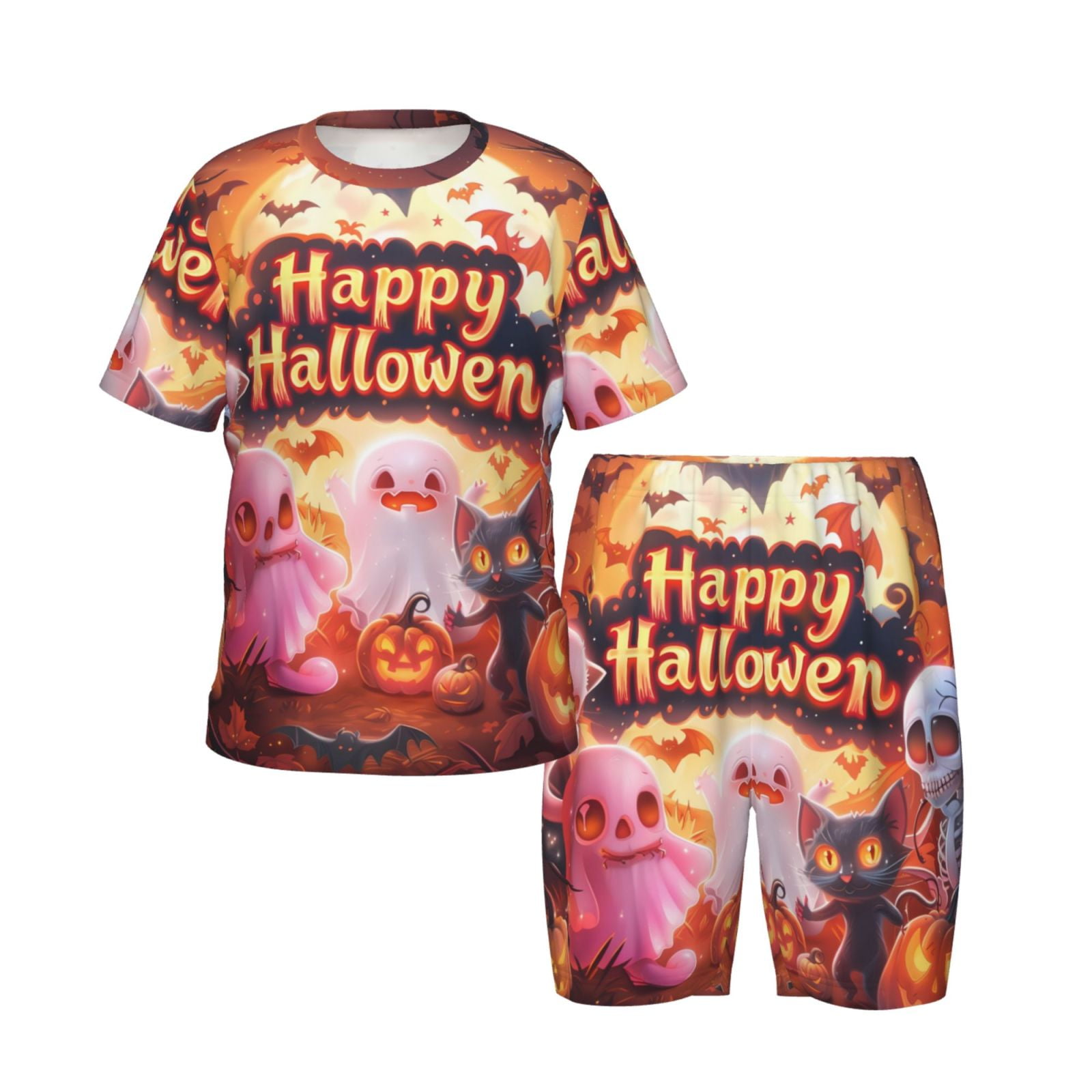Girls Pajamas Halloween Happy Cute Ghost Skeleton Toddler Boy Girl 2 ...