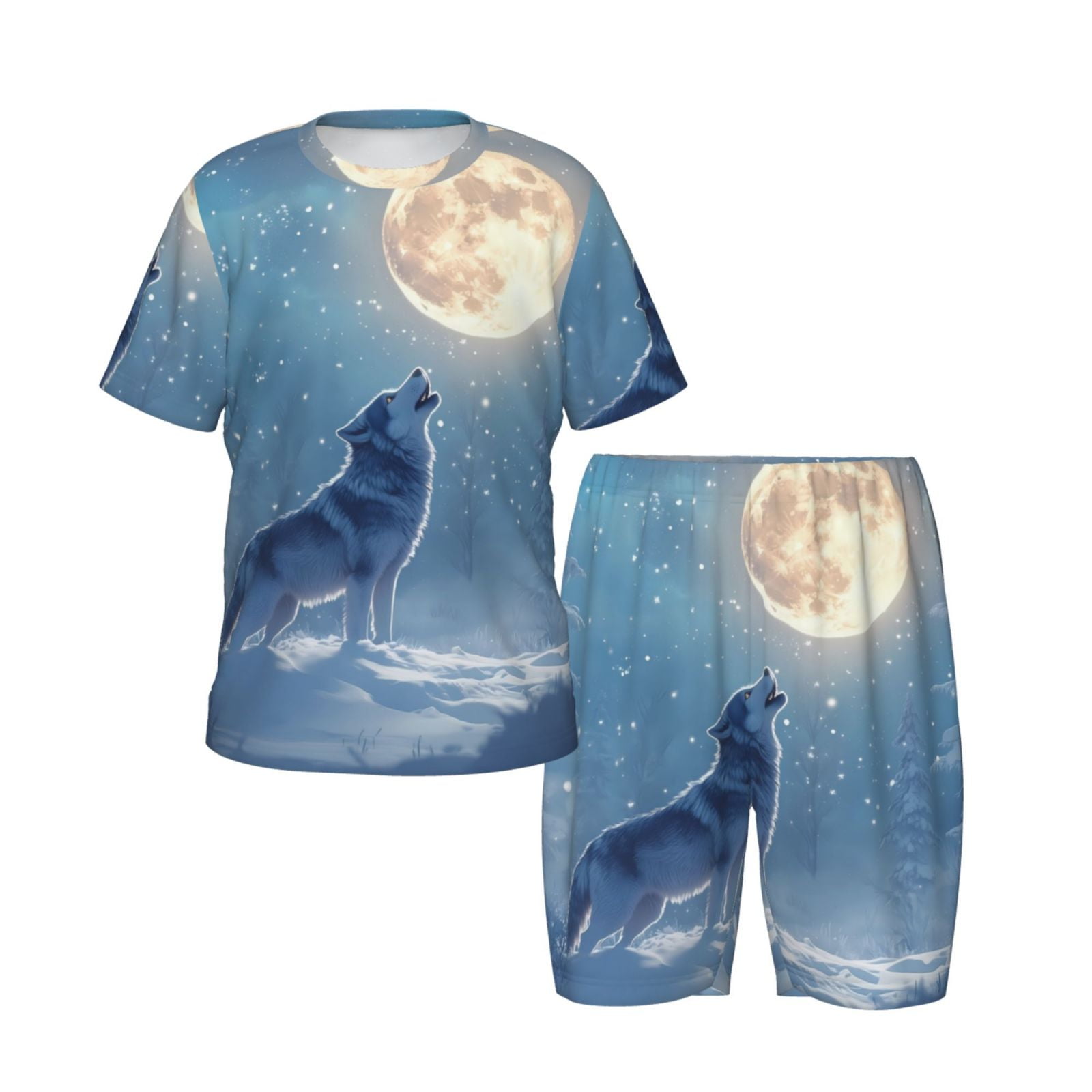 Girls Pajamas Howling Wolf Full Moon Toddler Boy Girl 2 Piece Pajamas ...