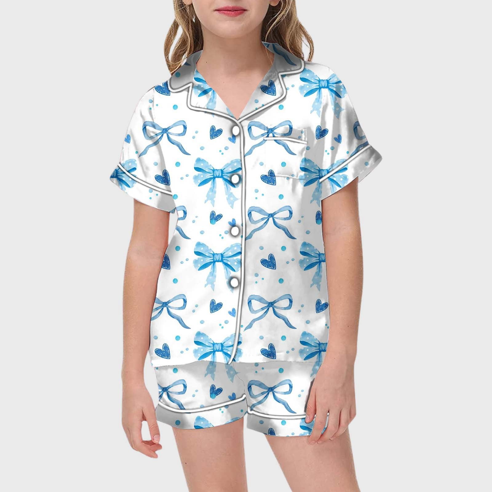 Girls Pajamas Set Valentines Pajamas Heart Shapes Top Pants 2pcs ...