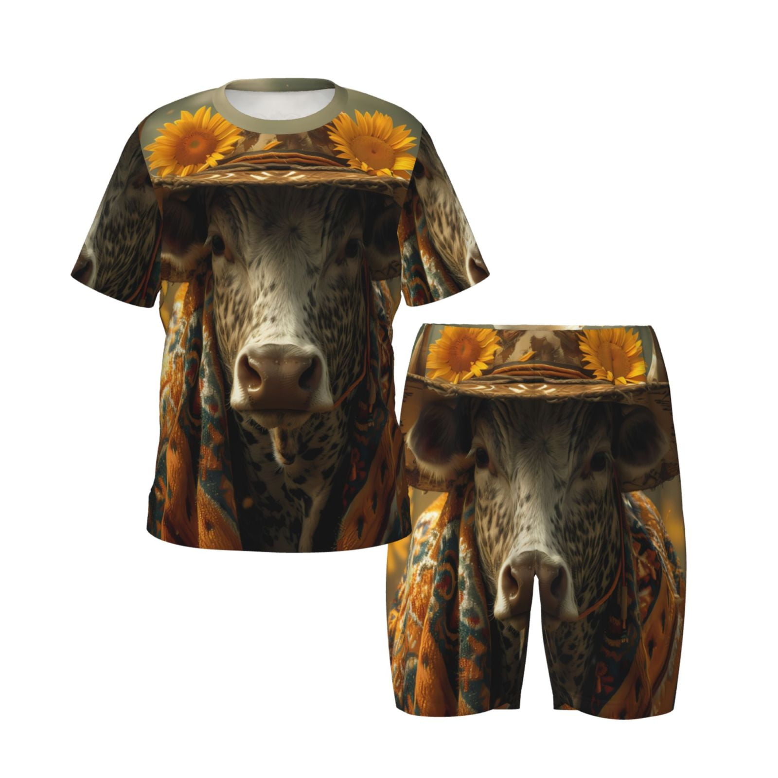 Girls Pajamas Sunflower Cowboy Hat Cow Toddler Boy Girl 2 Piece Pajamas ...