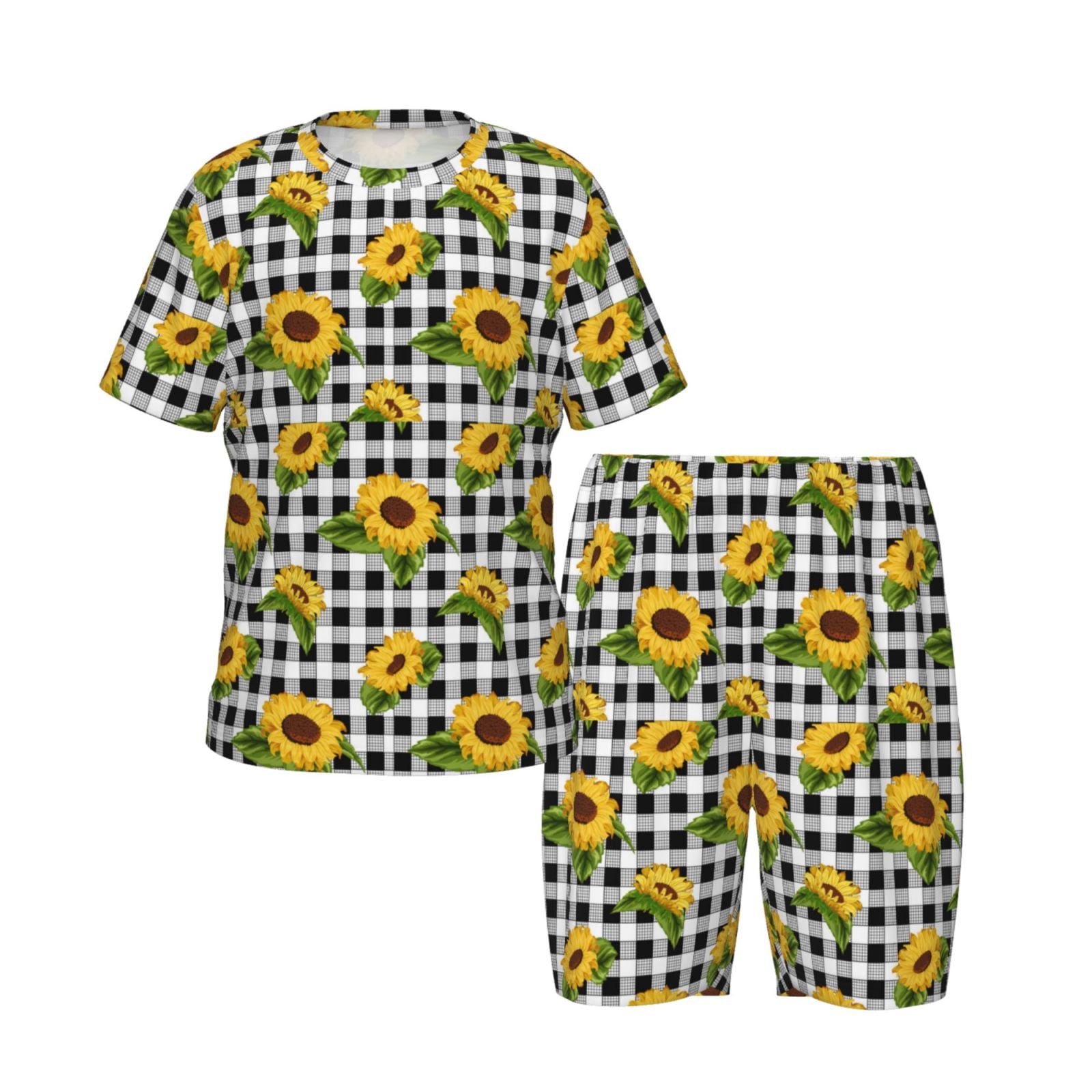 Girls Pajamas Sunflowers checkered plaid Toddler Boy Girl 2 Piece ...
