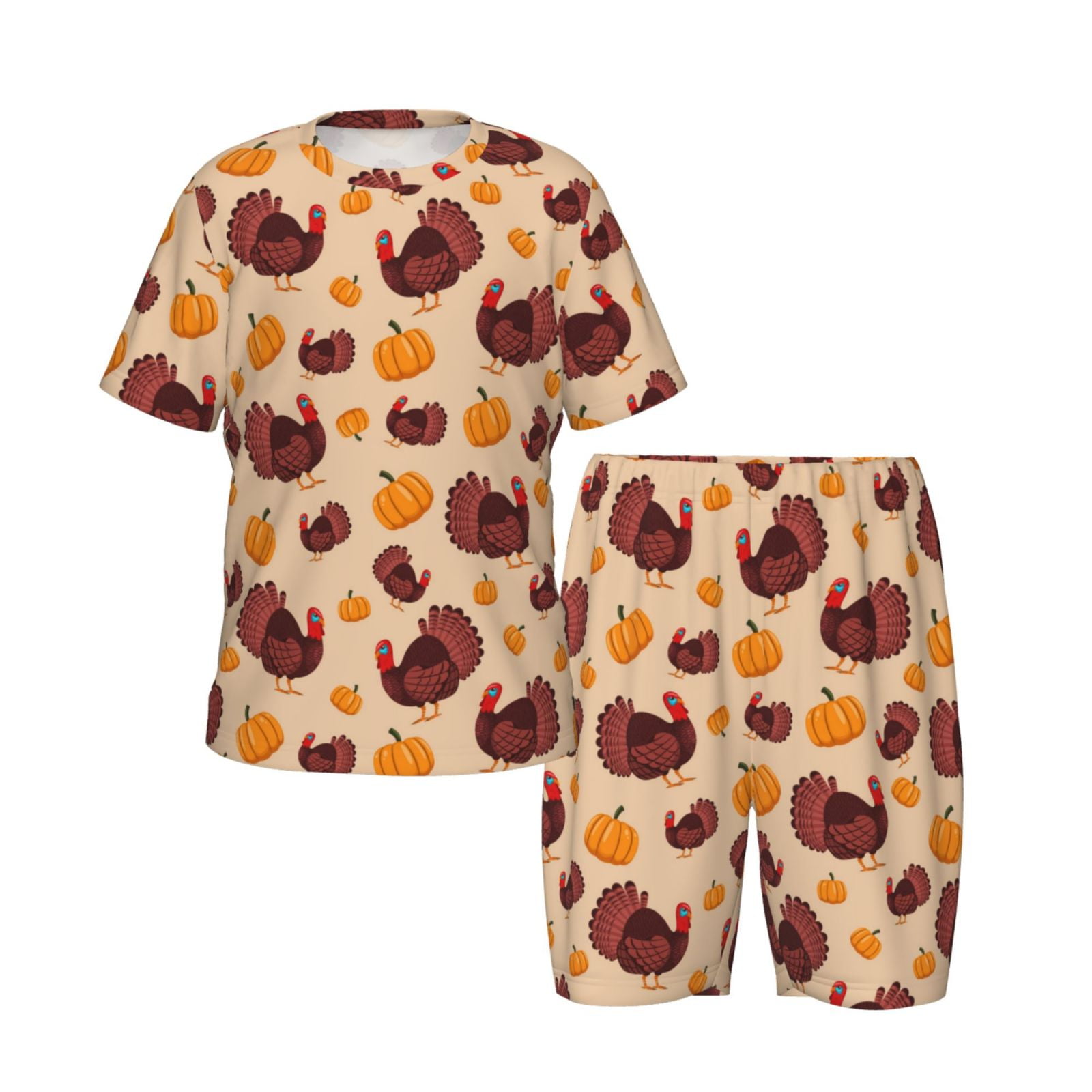 Girls Pajamas Thanksgiving Turkey and Pumpkin Toddler Boy Girl 2 Piece ...