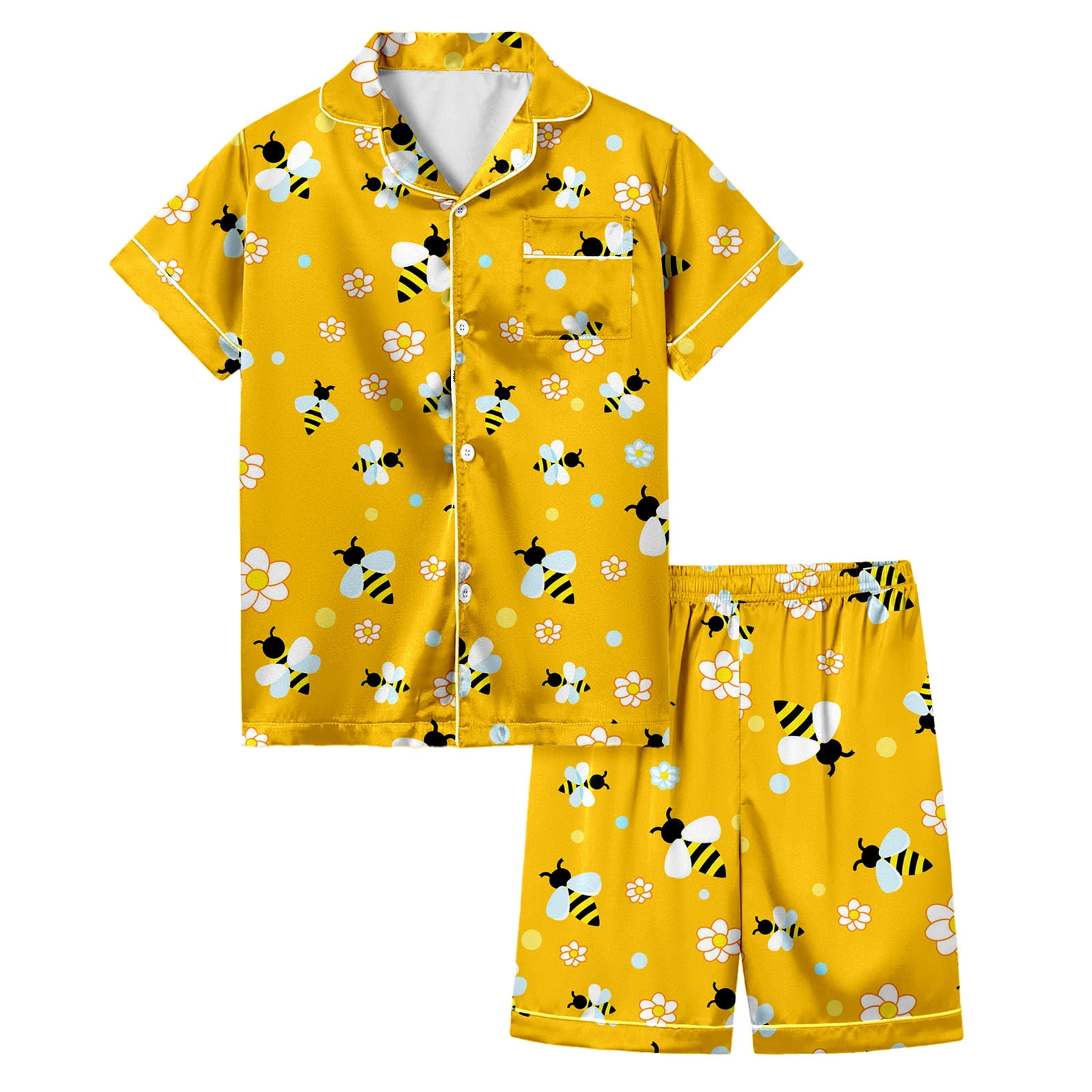 Girls Pajamas World Bee Day Child Girls Summer Bee Printed Casual ...