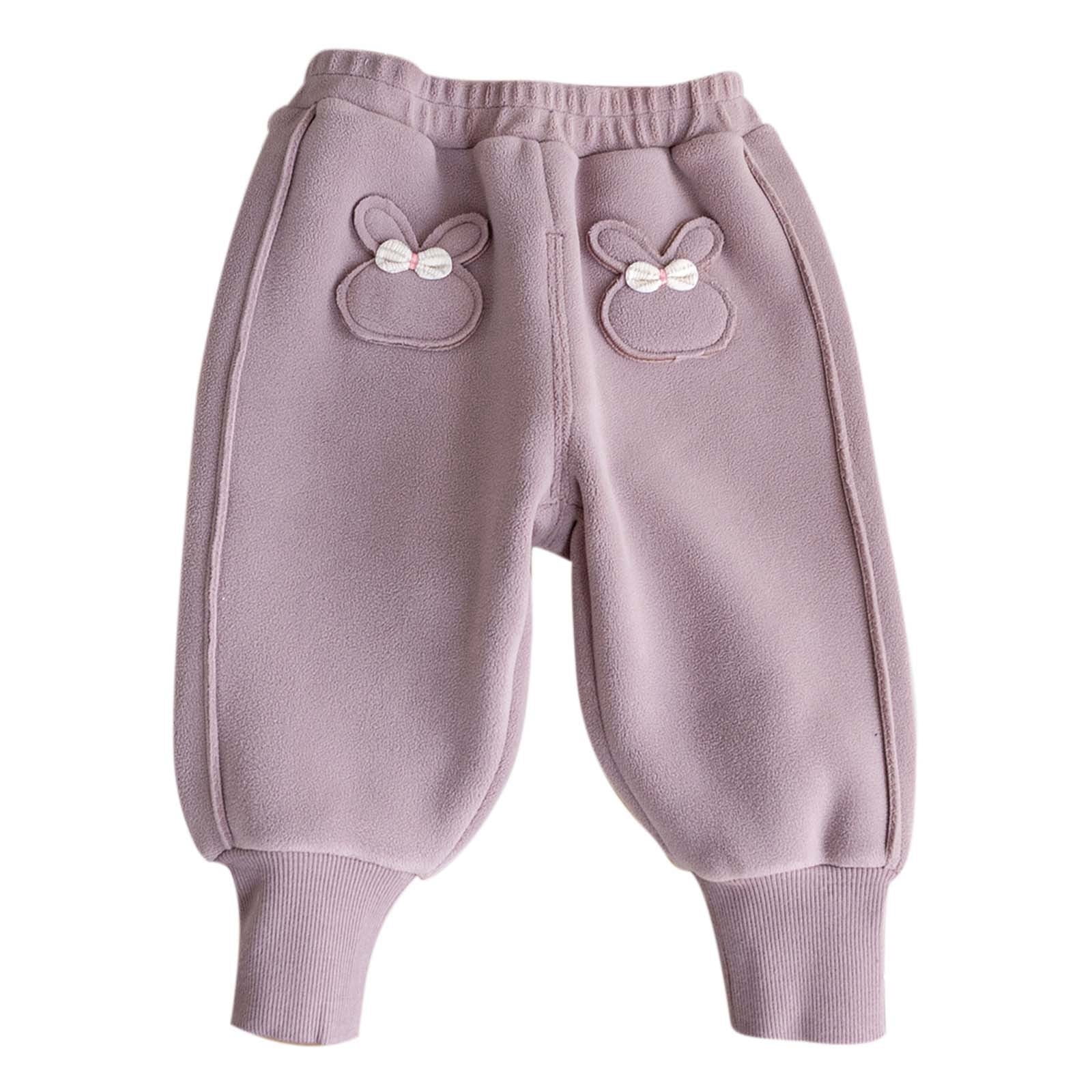 Girls Pants Autumn Winter Baby Boy Girl Solid Cute Bunny Thick Warm ...