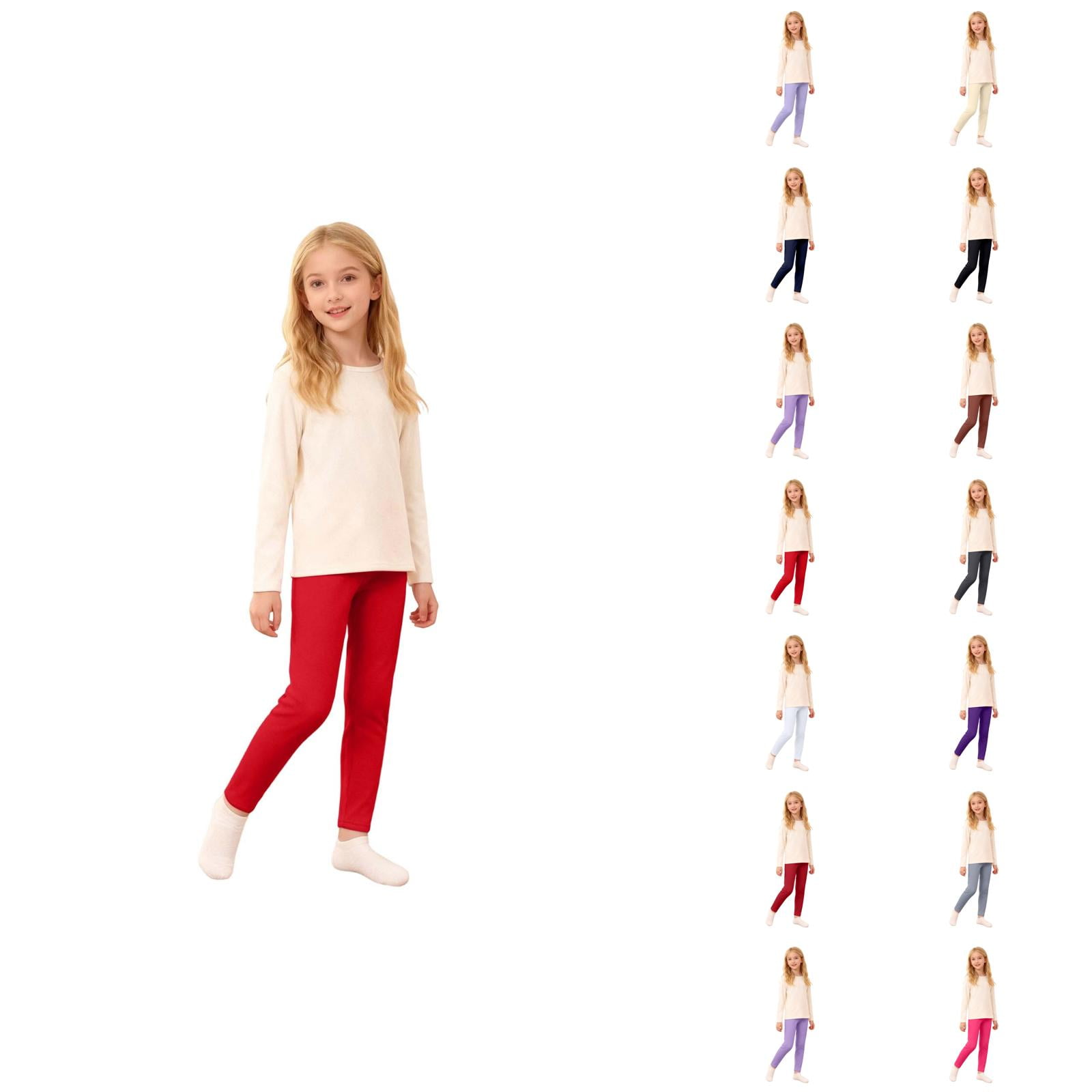 Girls Pants Girls Lined Leggings Winter Thickened Thermal Tights for ...