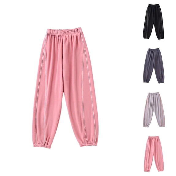 Girls Pants Kids Lined Pants Winter Warm Thermal Joggers Girls Boys ...
