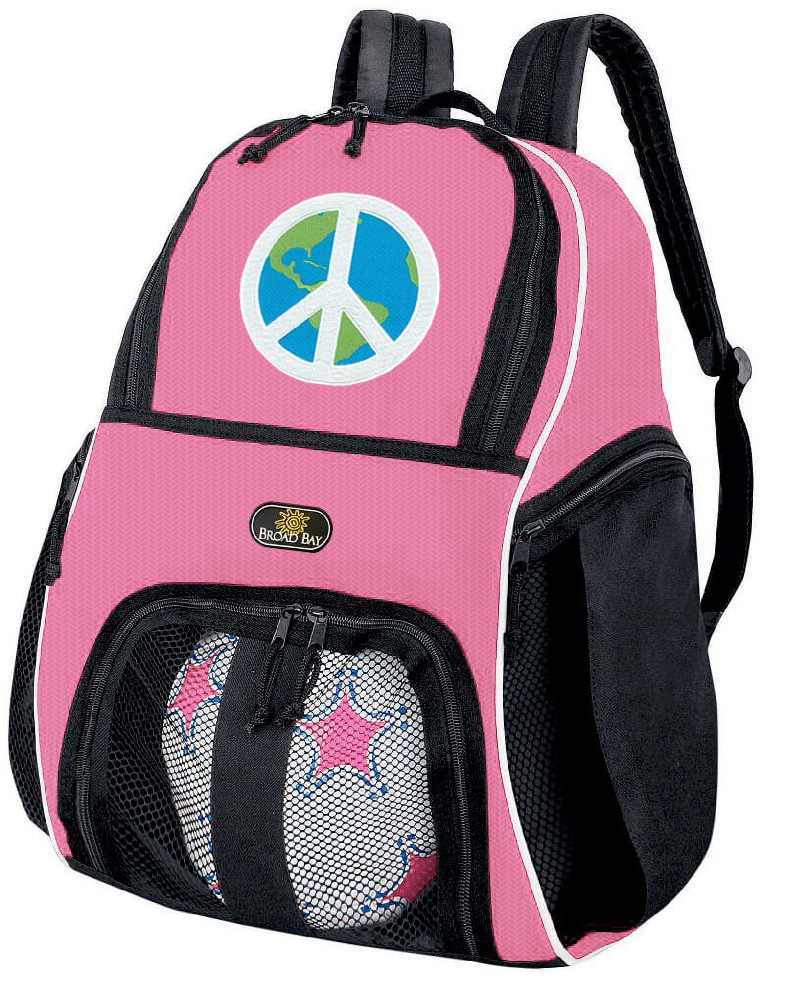 Girls Peace Sign Soccer Backpack or Womens Peace Sign Volleyball Bag ...