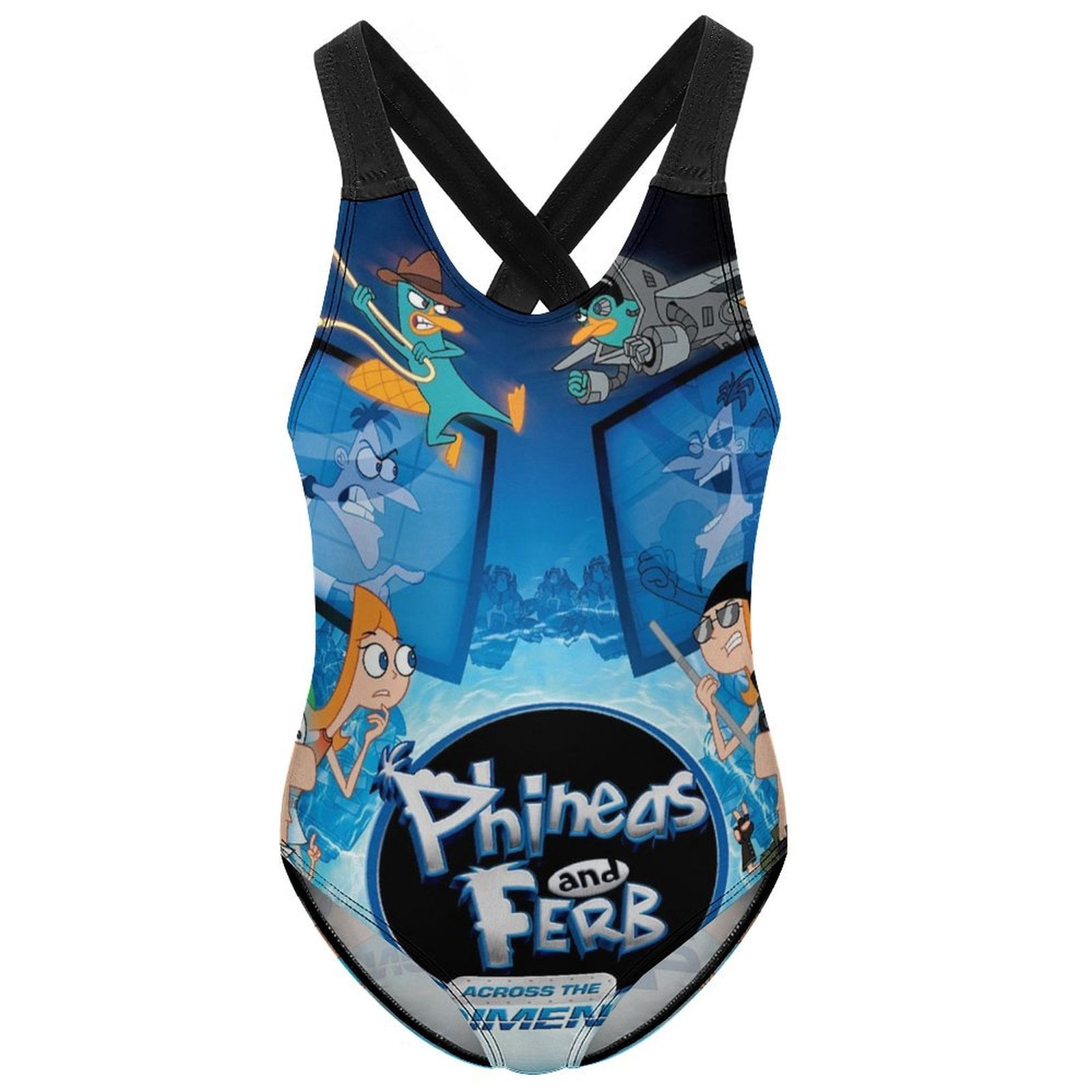 Girls Phi-Neas Friend Ferb0 One Piece Swimsuits Quick Dry Swimwear ...