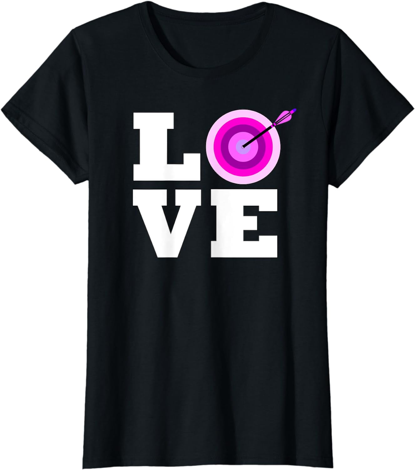Girls Pink Archery LOVE Bow and Arrow Target Bullseye T-Shirt - Walmart.com